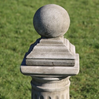 Stepped Stone Ball Finials | Limestone Gate Post Tops Garden Ornament ...