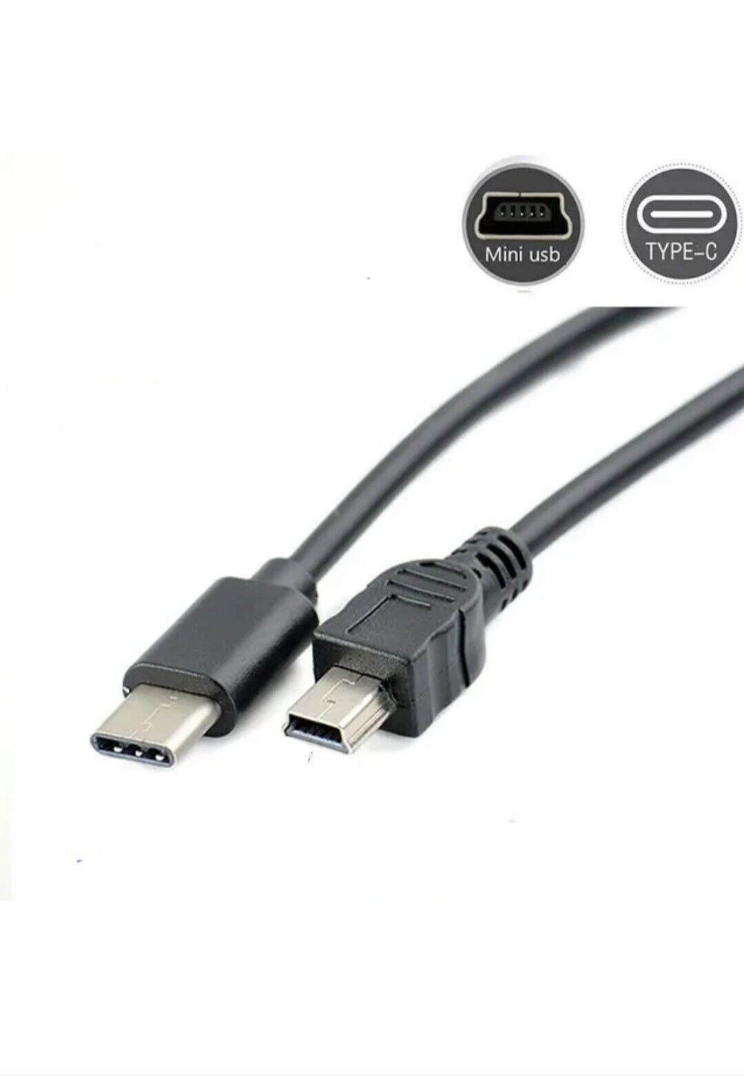 Type C To Mini USB Cable Data Sync & Charge Lead USB-C Male To Mini-B ...