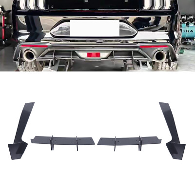 Shark Fin Rear Diffuser + Side Splitters Glossy Black For 2018-2021 ...