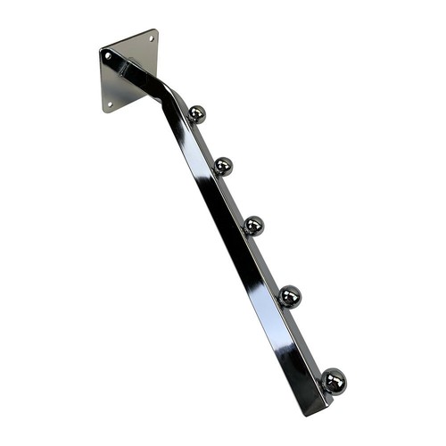 14" Chrome 5 Ball Waterfall Faceout Hook Wall Mount System Square ...
