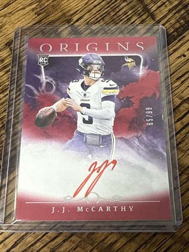 2024 Panini Origins NFL Rookie On Card Auto J.J. McCarthy Red Ink /99 ...