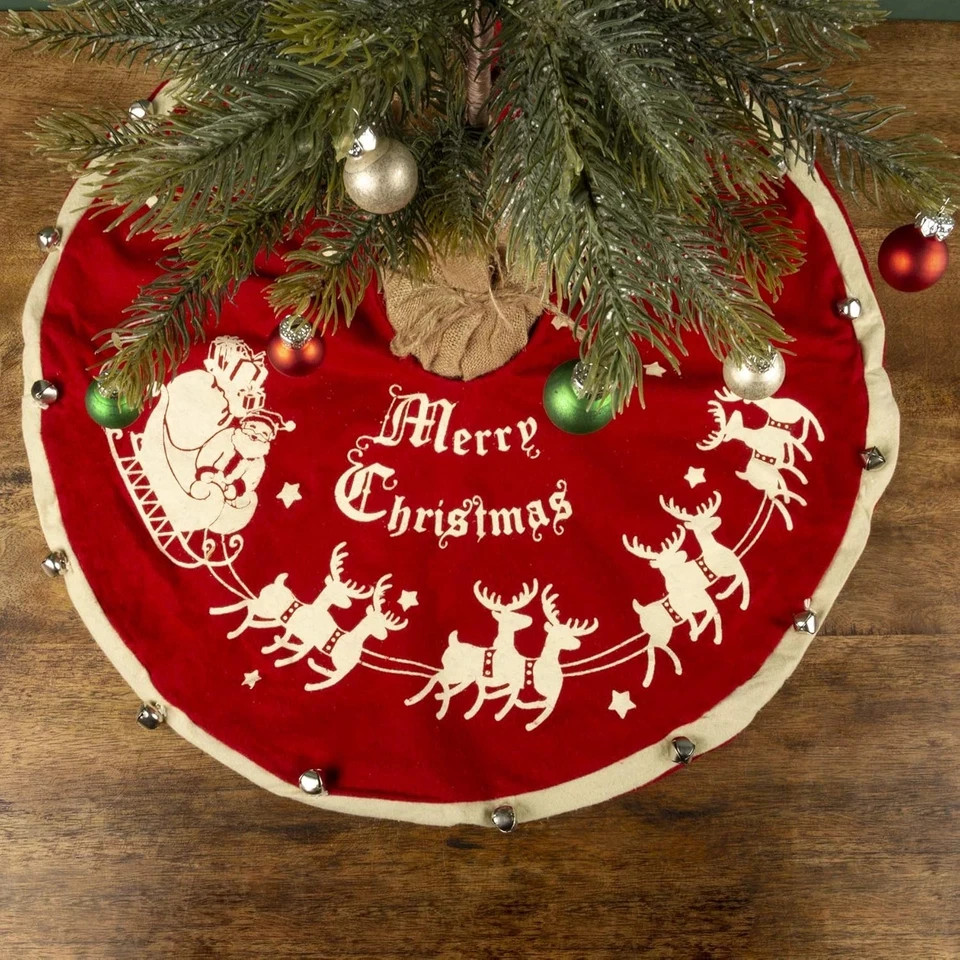 Primitives by Kathy Vintage Tree Skirt, Santa & Sleigh | eBay