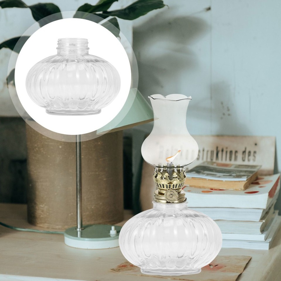 Glass Lamp Font Kerosene Lamp Part Pumpkin Shape Kerosene Tank Vintage ...