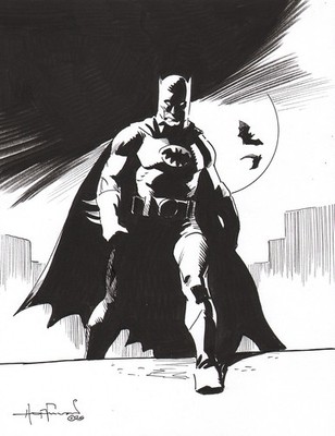 BATMAN ROOFTOP RANGER! Original Art Ink Drawing by MIKE HOFFMAN | eBay