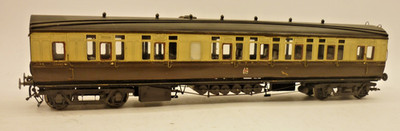 METAL KIT BUILT 00 gauge - GWR CORRIDOR COMPOSITE BRAKE COACH - UMBER ...