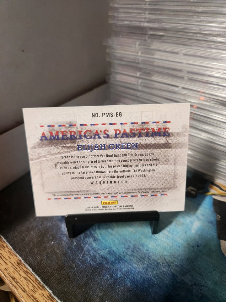 2023 Panini Chronicles Elijah Green America's Pastime Jersey Auto Gold ...