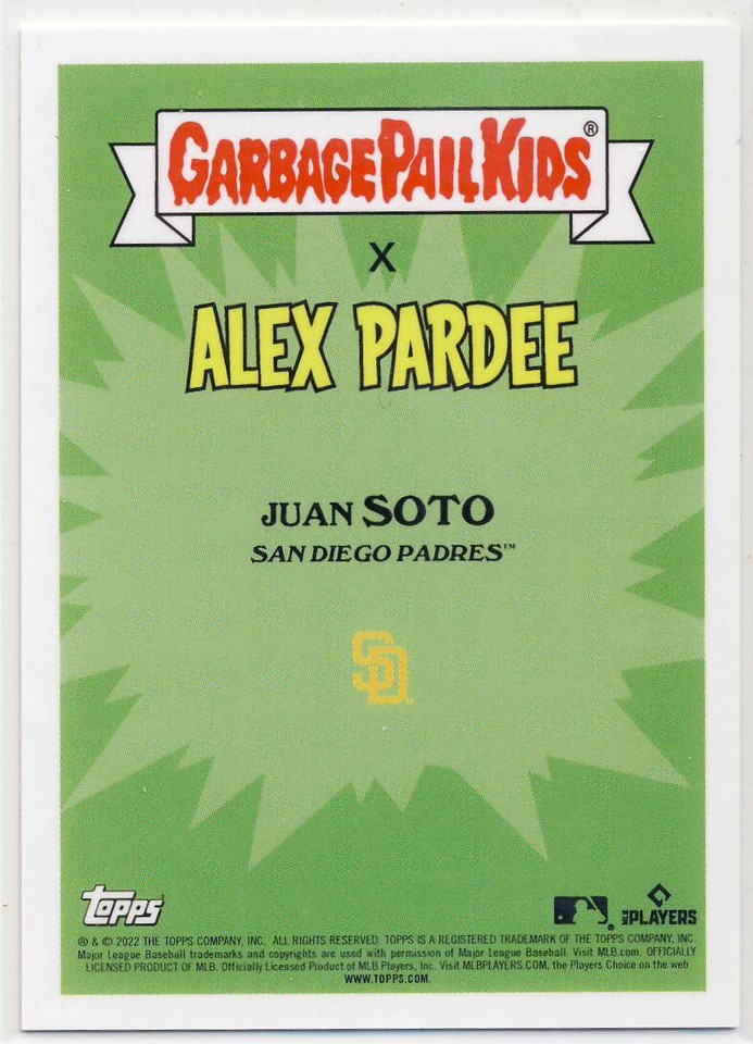 2022 Topps Garbage Pail Kids GPK X MLB PARDEE Rainbow 7b Soto 182/250 ...