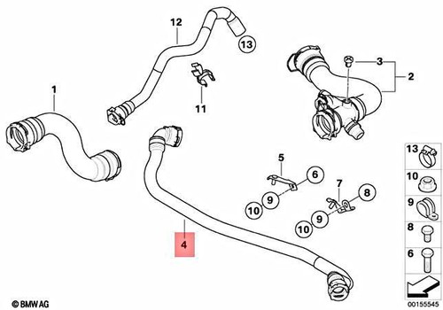 Genuine BMW E83N X3 Radiator Coolant Hose OEM 17123422785 | eBay