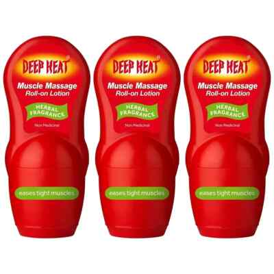Deep Heat Muscle Massage Roll On Lotion Deep Heater Massager Heat Rub 3 ...