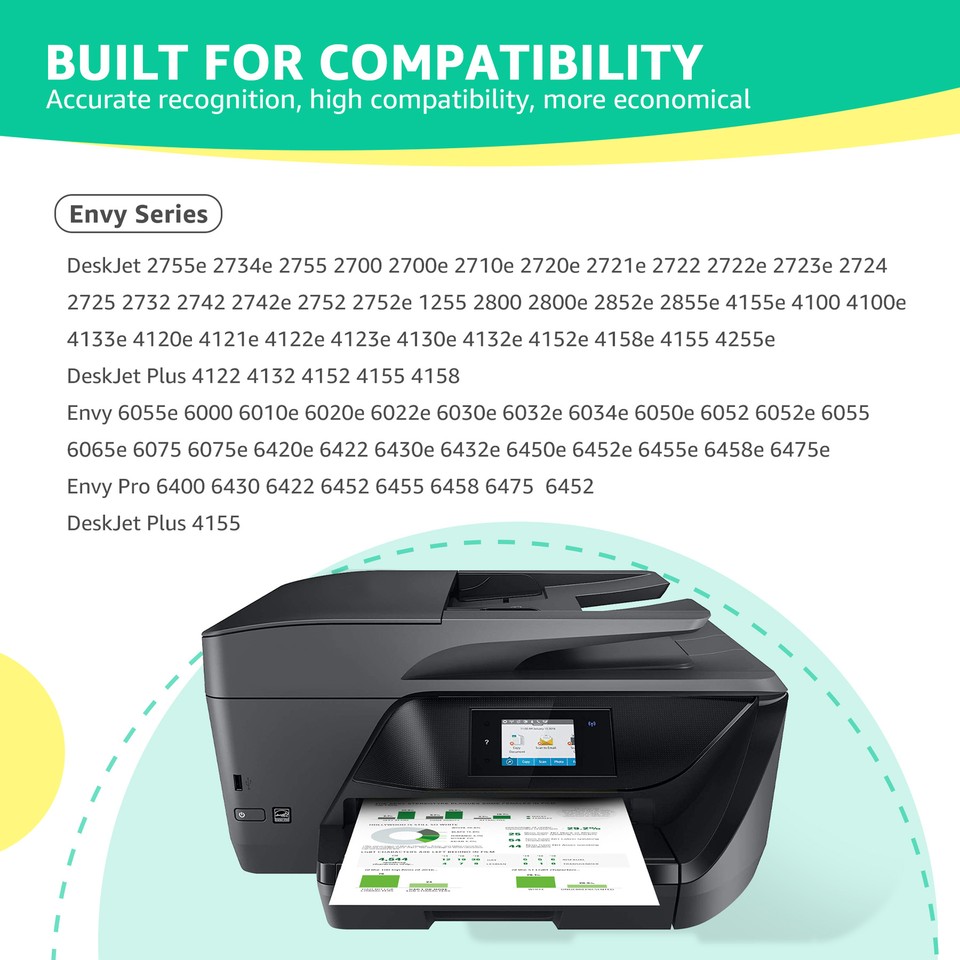 67xl Ink Cartridges for HP 67 Ink Deskjet 2700 2755 4155 Envy 6000 6055 ...