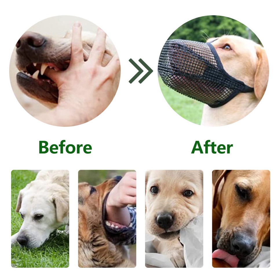Pet Dog Muzzle Anti-lick Anti-Biting Chewing Bark Licking Mouth Cover ...