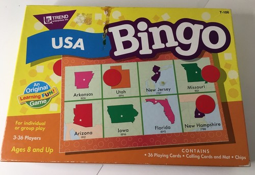 bingo game T-106 USA States Board Game OB 1995 Trend Children | eBay