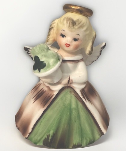 Vintage Inarco March Shamrock Angel St Patricks Irish Birthday Girl ...