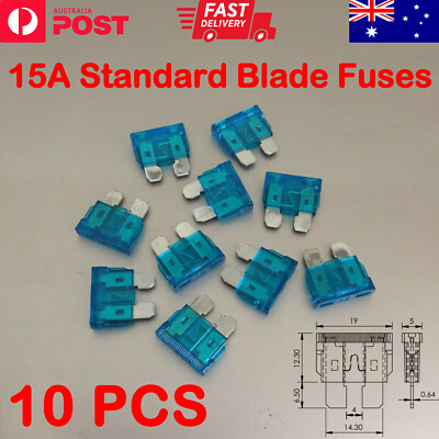 10 Pcs 15A Standard Blade Fuses - Blue Car Truck Auto Fuses 15 Amp Fuse ...