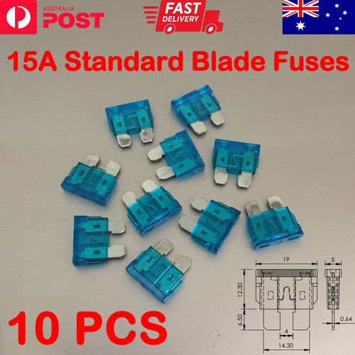 10 Pcs 15A Standard Blade Fuses - Blue Car Truck Auto Fuses 15 Amp Fuse ...