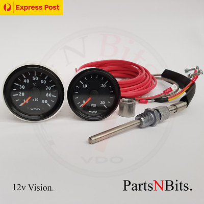 VDO 12v PYROMETER PYRO EGT GAUGE KIT AND 30 psi BOOST GAUGE | eBay ...