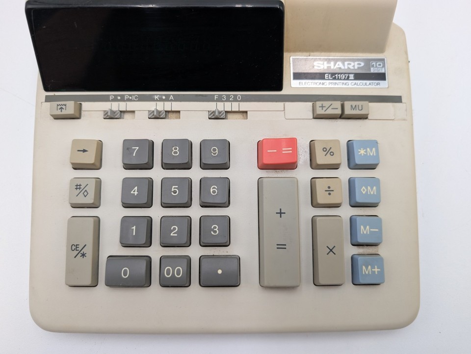 Sharp EL-1197PIII Heavy Duty Electronic Printing Calculator 12 Digit | eBay