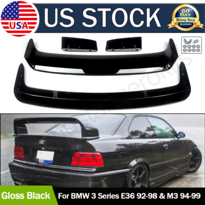 Gloss Black Rear Trunk Spoiler Wing For 92-1998 BMW 3 Series E36 M3 LTW ...