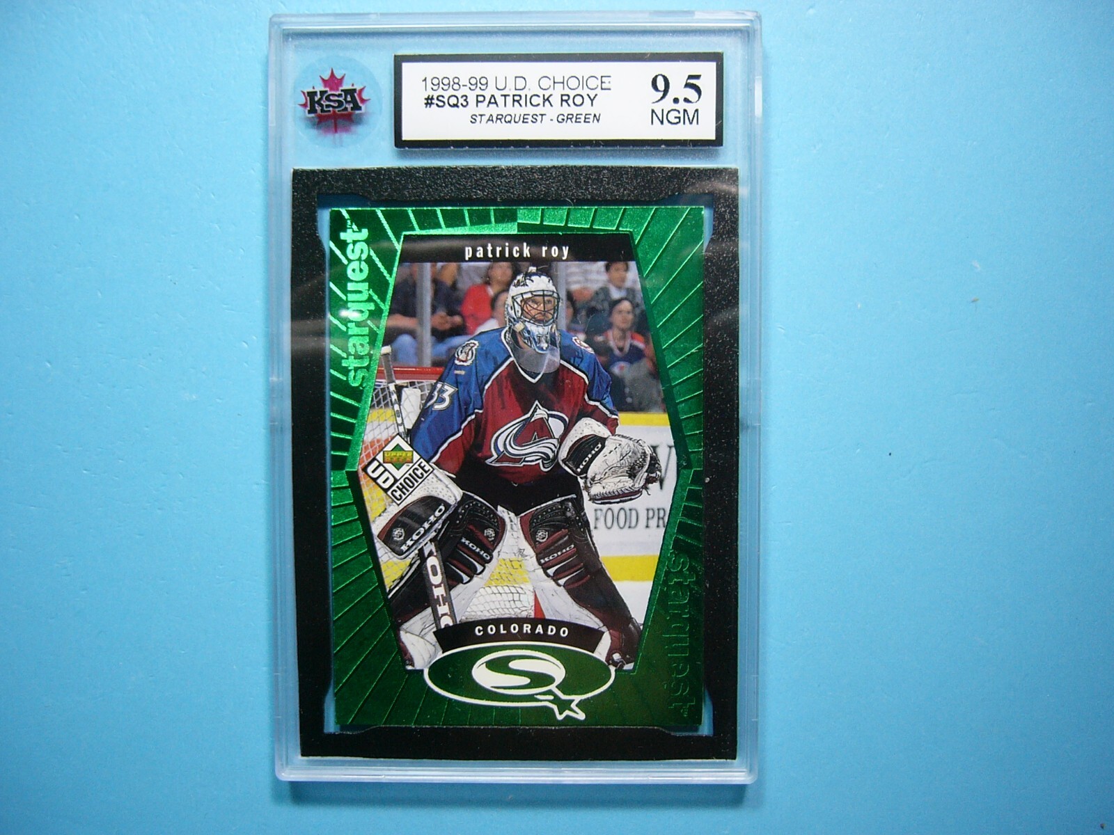 1998/99 UPPER DECK UD CHOICE STARQUEST CARD #SQ3 PATRICK ROY KSA 9.5 ...