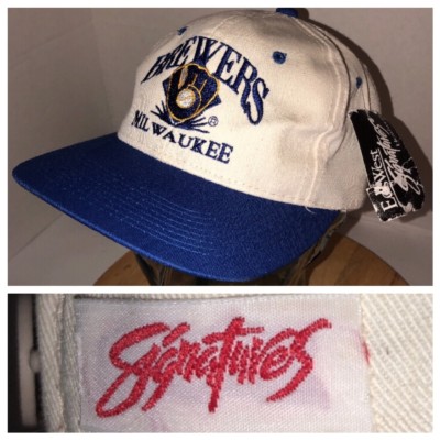 VTG MILWAUKEE BREWERS 80s Eds West GLUED TAG Signatures Hat Cap ...