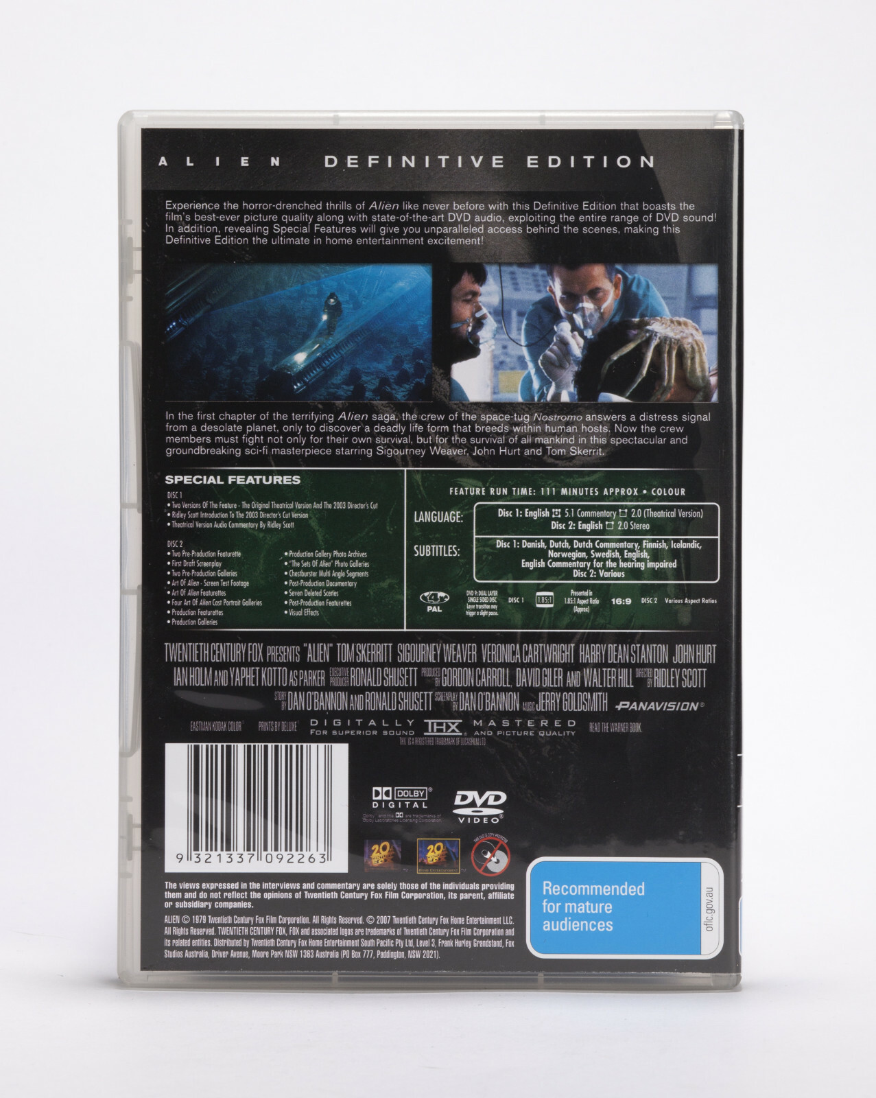 Alien Definitive Edition ~ 2 disc DVD (Region 4) | eBay