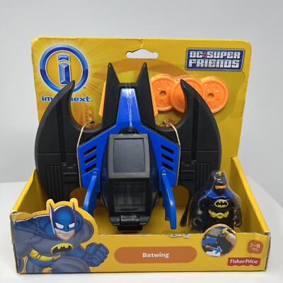 Batman BATWING Black Bat Jet Imaginext DC Super Friends Shoots Disc ...