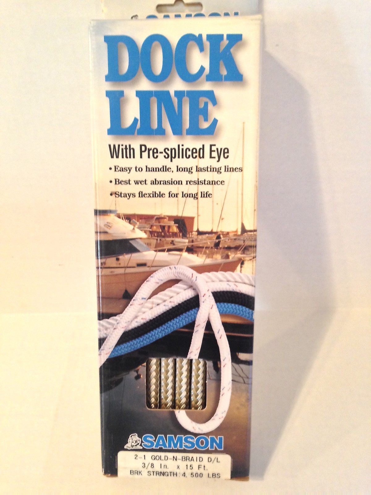 Samson Dock Line Pre-Spliced 2-1 Gold n Braid 3/8"x15' | eBay