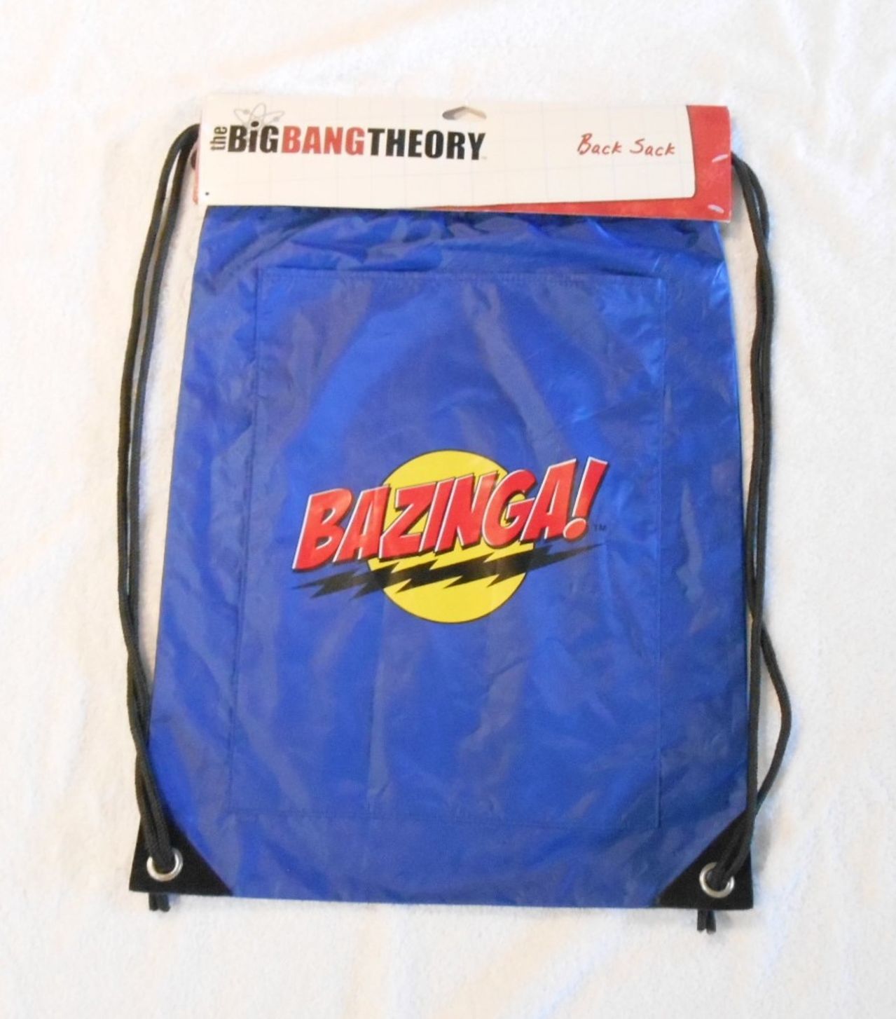 THE BIG BANG THEORY BAZINGA BLUE 13" WIDE X 18" TALL CINCH BAG WITH 13 ...