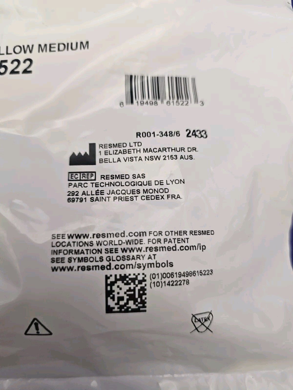 Resmed Swift FX CPAP Mask Pillow MEDIUM Replacement Part OEM 61522 for ...