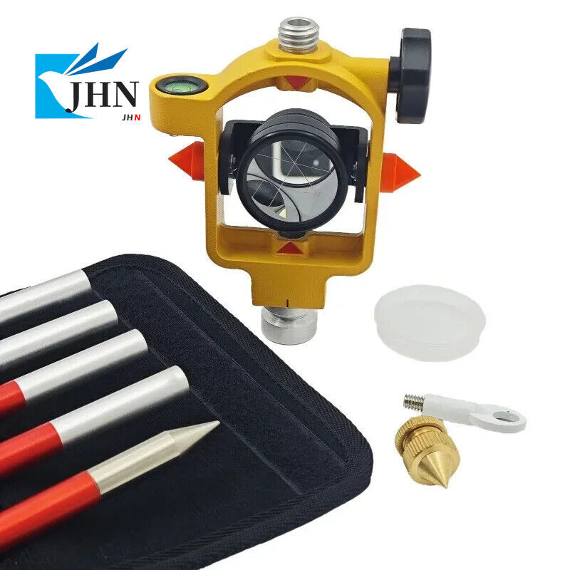 YELLOW COLOR ADS106 MINI PRISM WITH POLES FOR TOPCON SOKKIA NIKON TOTAL ...