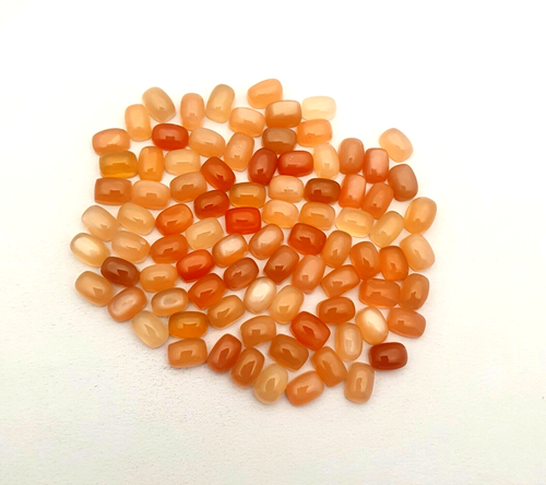 Naturel Pêche Pierre de Lune Coussin Cabochon Desseré Gemme Lot 89 ...