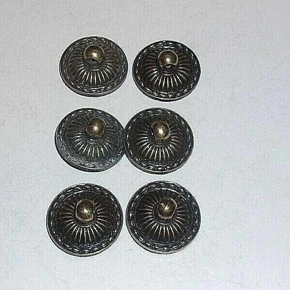 6 ORNATE Vintage Brass Drop Handle Drawer Pull Back Plates 5/8" x 1 1/4 ...