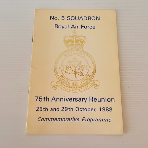 Royal Air Force No. 5 Squadron 75th Anniversary Reunion Programme 1988 ...