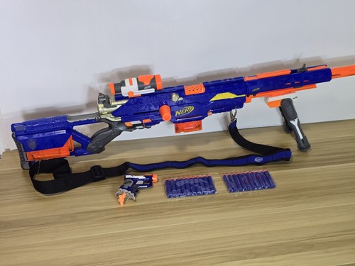 Nerf Gun Bundle Longstrike Sniper Rifle. Modulus Scope. Jolt Pistol ...