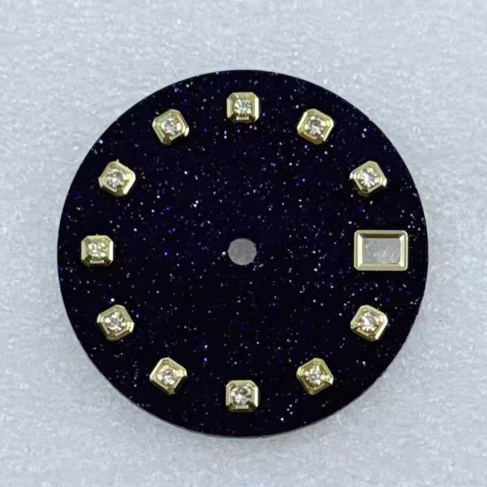 28.5mm Starry Sky Blue Gold Stone Watch Dial No Lume for Nh35/36 ...