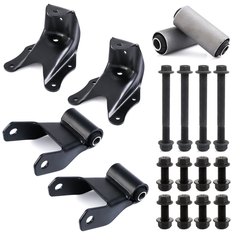 Rear Leaf Spring Shackle Bracket Hanger Pair Kit Fit Ford F150 F250 ...