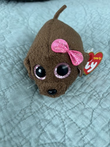 TY Beanie Boos Teeny Tys 4" MAGGIE Poodle Dog Stackable Plush Pink Bow ...