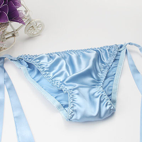 Womens 100% Silk Summer Bikinis Strappy Low-Rise Thongs Underwear ...