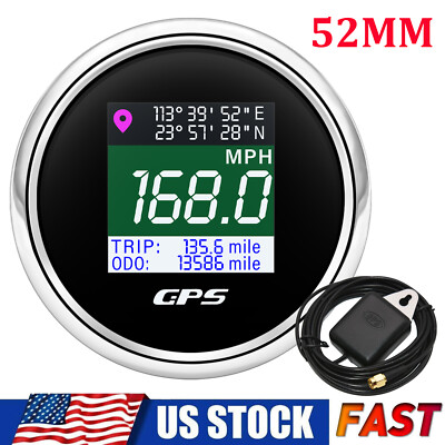 52MM Digital GPS Speedometer Gauge With LCD Odometer For Car Boat ...