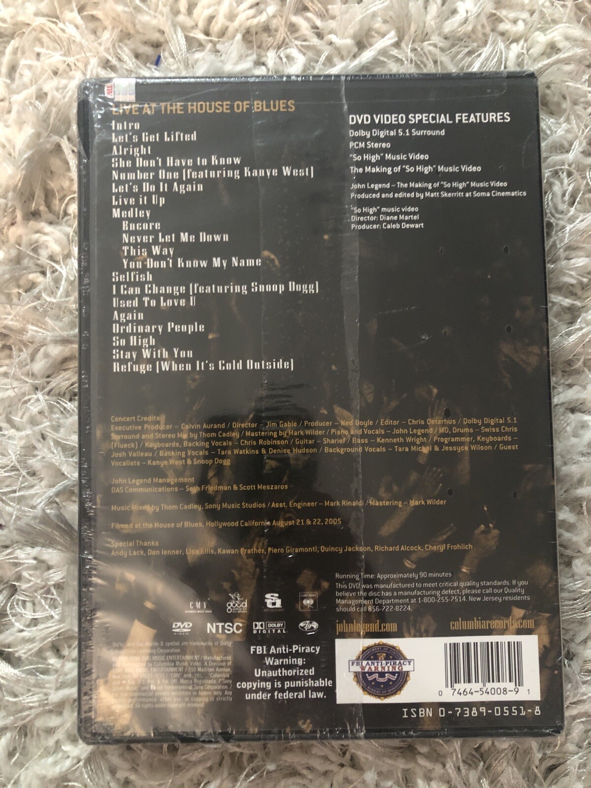 John Legend - Live at the House of Blues (DVD, 2005) Brand New ...