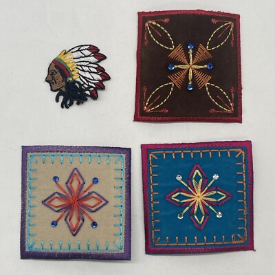 Native American Southwestern Set Of 4 Patches: Iron On, Quality ...