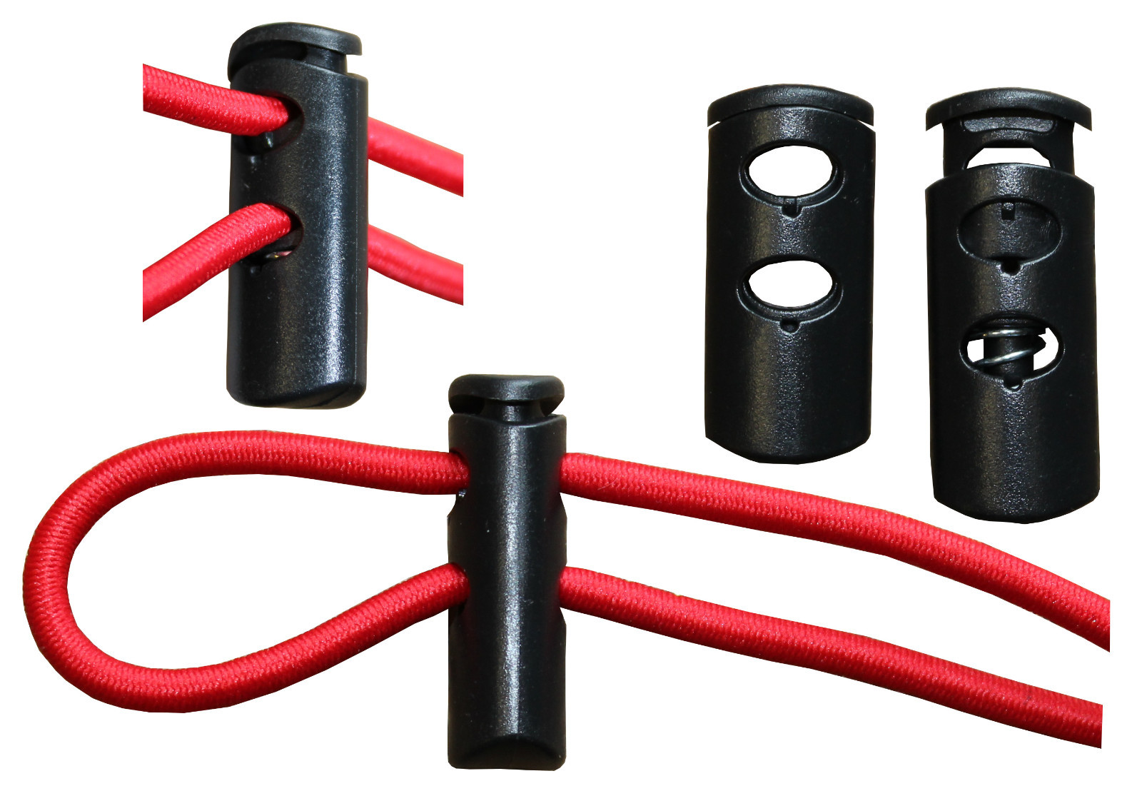 CORD LOCKS SPRING TOGGLES for 2-6mm elastic shock/bungee cord, single ...
