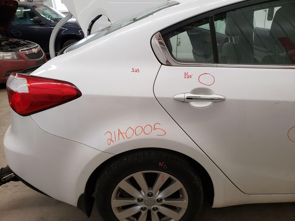 14-16 KIA FORTE SEDAN PASSENGER RIGHT REAR SIDE DOOR ASSY SNOW WHITE ...