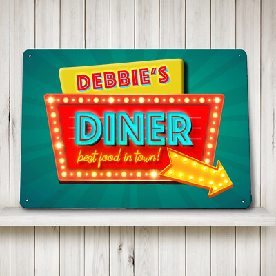 Personalised Retro Diner Metal A4 Sign - American 50's Diner sign | eBay UK