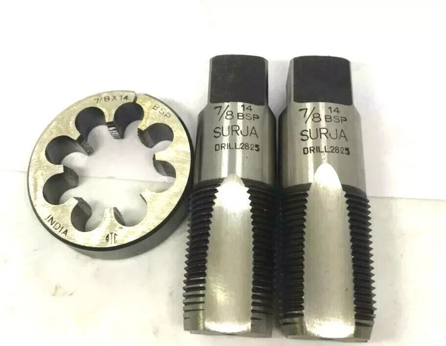 New Tap & Die Set British Standard Pipe BSP 1/4x19 tpi English Thread ...