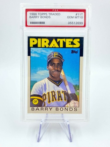 BARRY BONDS 1986 Topps Traded Rookie Card #11T PSA 10 GEM MINT Pirates ...