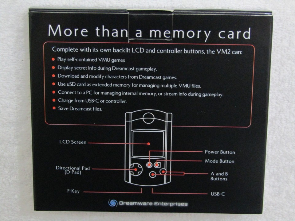VM2 VMU for Sega Dreamcast by Dreamware Enterprises Visual Memory 2 ...