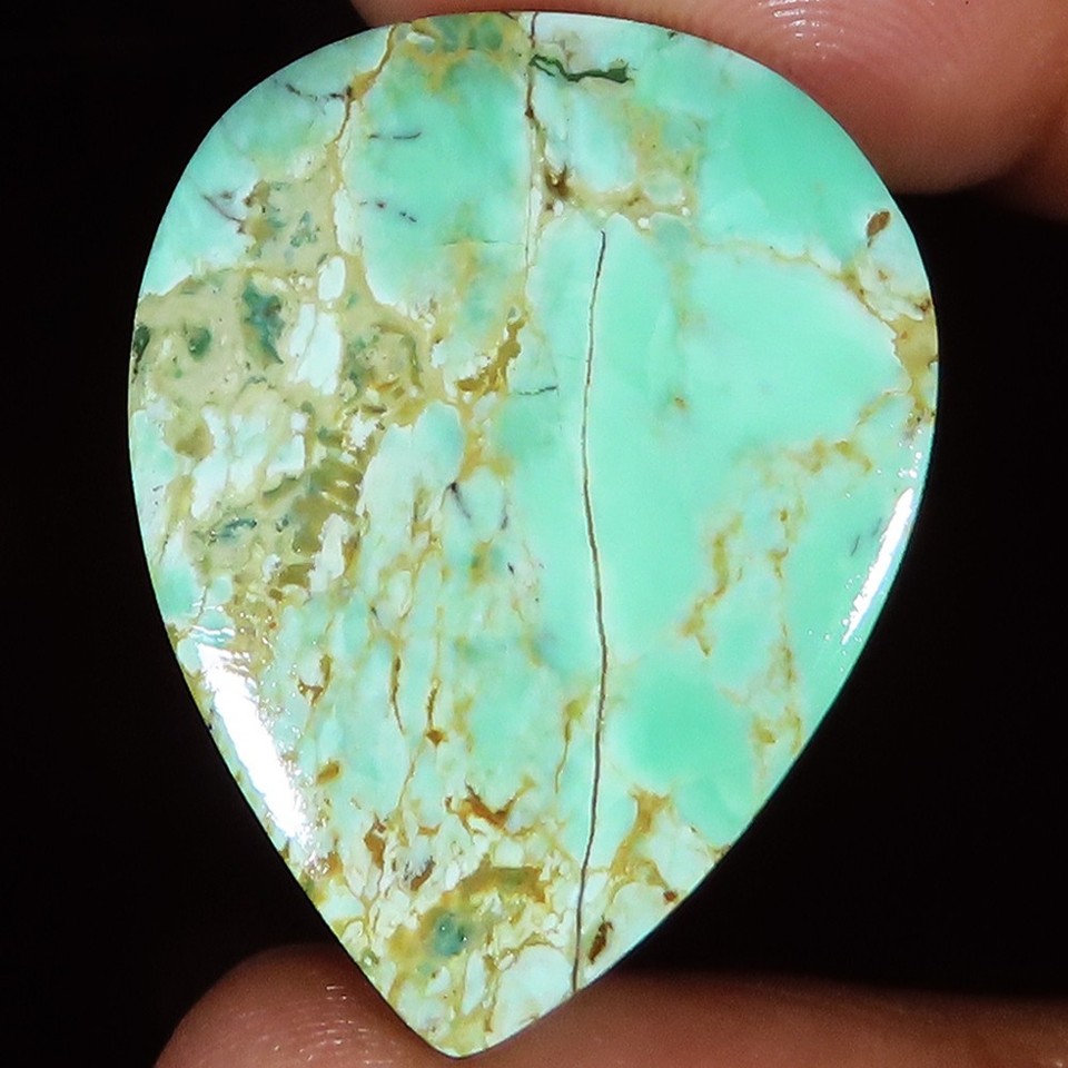Natural Variscite Pear Cabochon, variscite Gemstone 24.40 Ct 24x30x4 mm ...