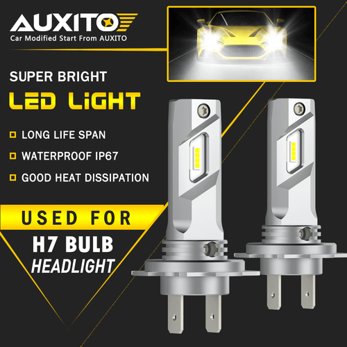 AUXITO H7 LED Headlight Bulbs Super White 40000LM Kit High Low Beam ...