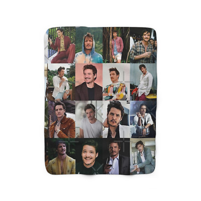 Pedro Pascal Photo Collage 3 Fleece Throw Blanket Pedro Pascal Photo ...